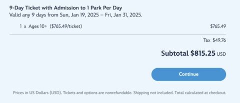 How much does a ticket to Walt Disney World cost?